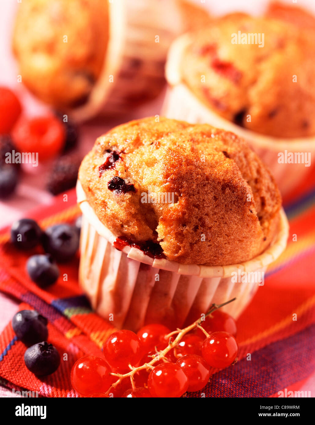Summer fruit muffins Stock Photo - Alamy