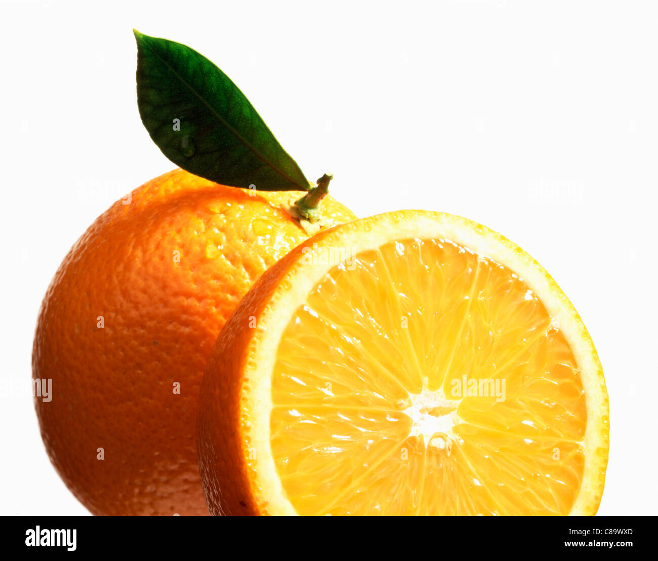 Orange and slice Stock Photo - Alamy