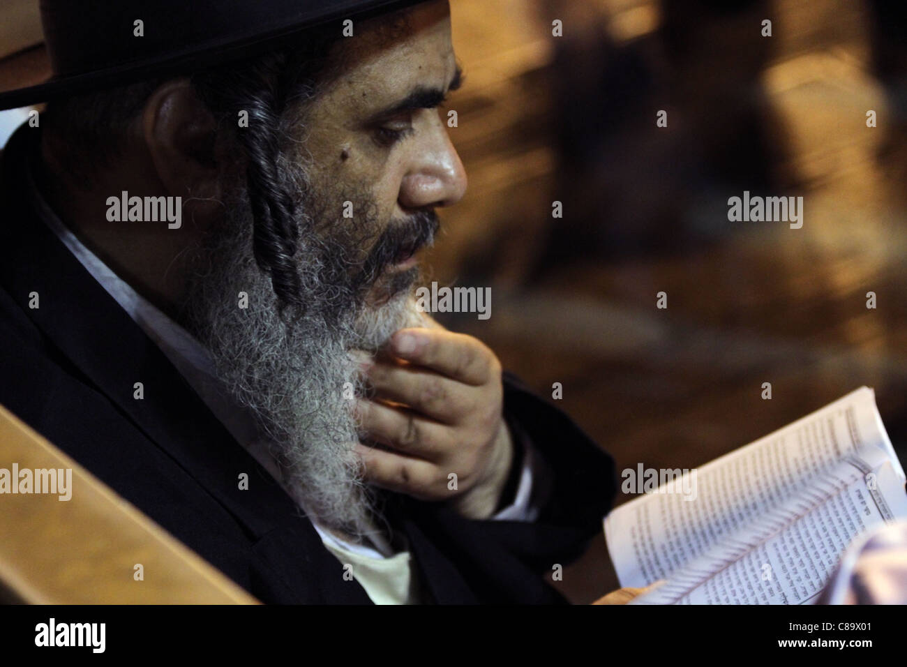 Israel, Jerusalem, Wailing Wall, Jews during Selichot prayers. Selichot ...