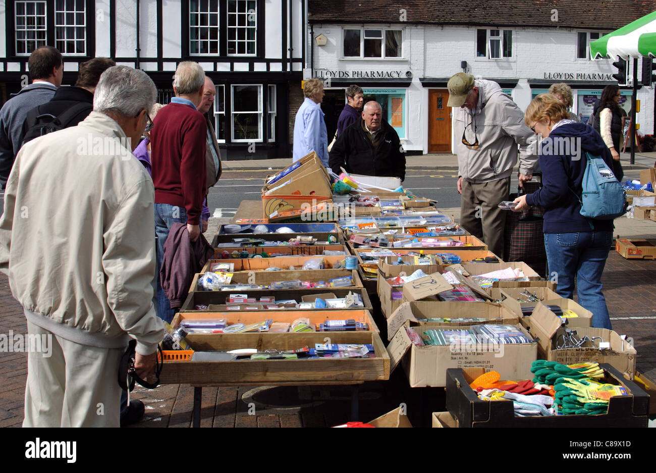 Market stall in Stratford-upon-Avon, Warwickshire, England, UK Stock ...