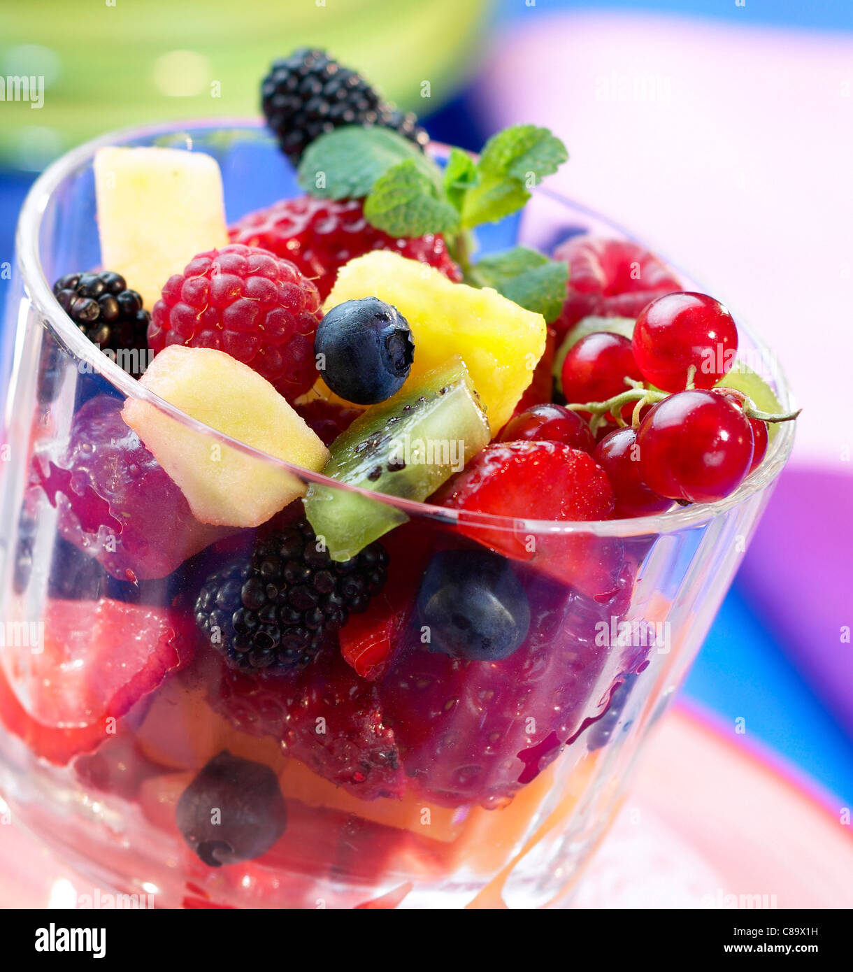 Mixed fruit salad Stock Photo - Alamy