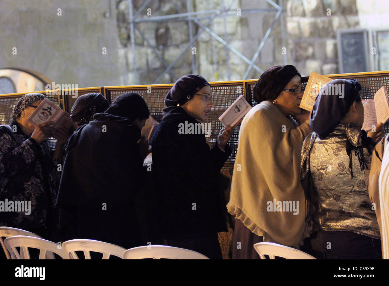 Israel, Jerusalem, Wailing Wall, Jews during Selichot prayers. Selichot ...