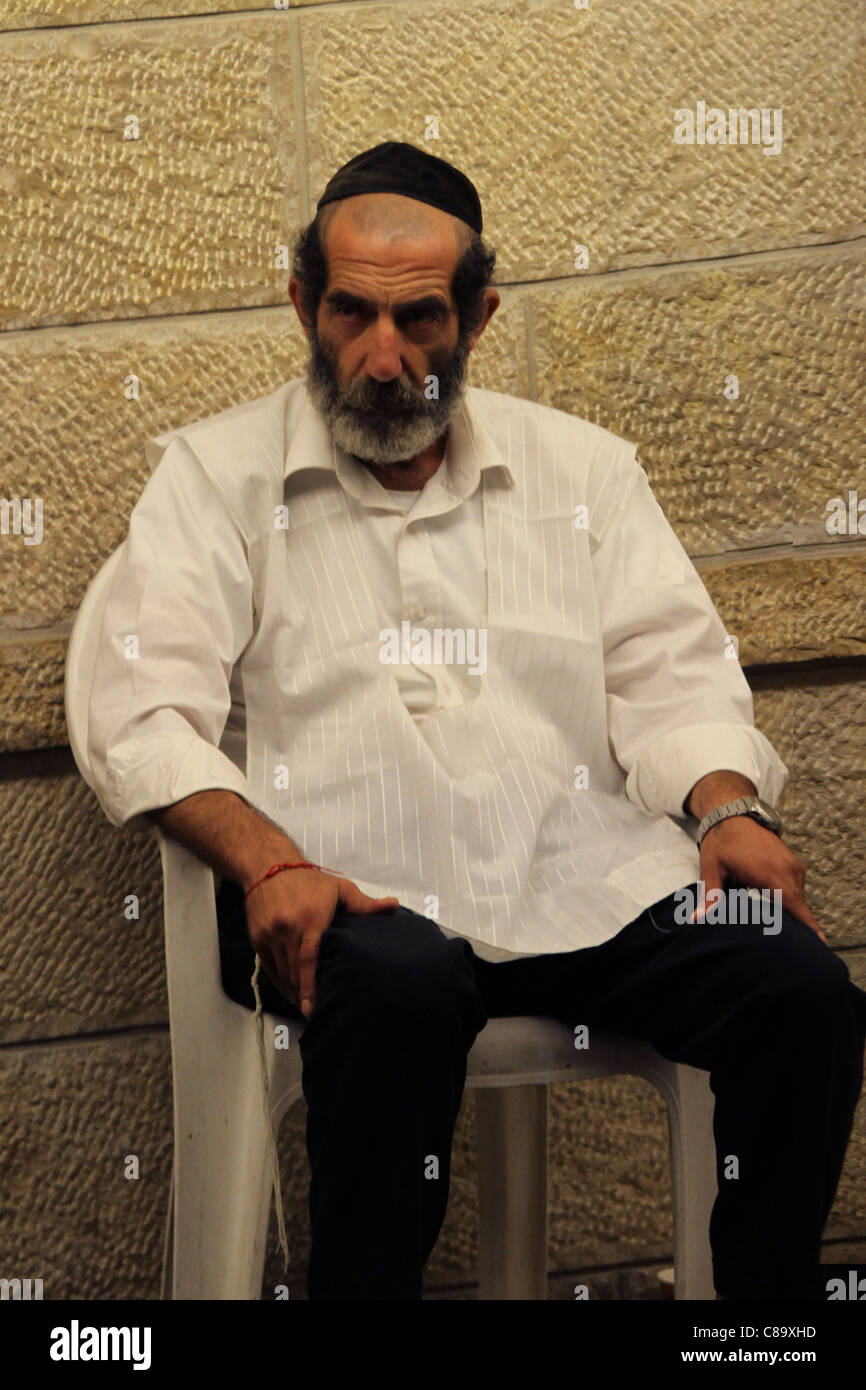 Israel, Jerusalem, Wailing Wall, Jews during Selichot prayers. Selichot ...