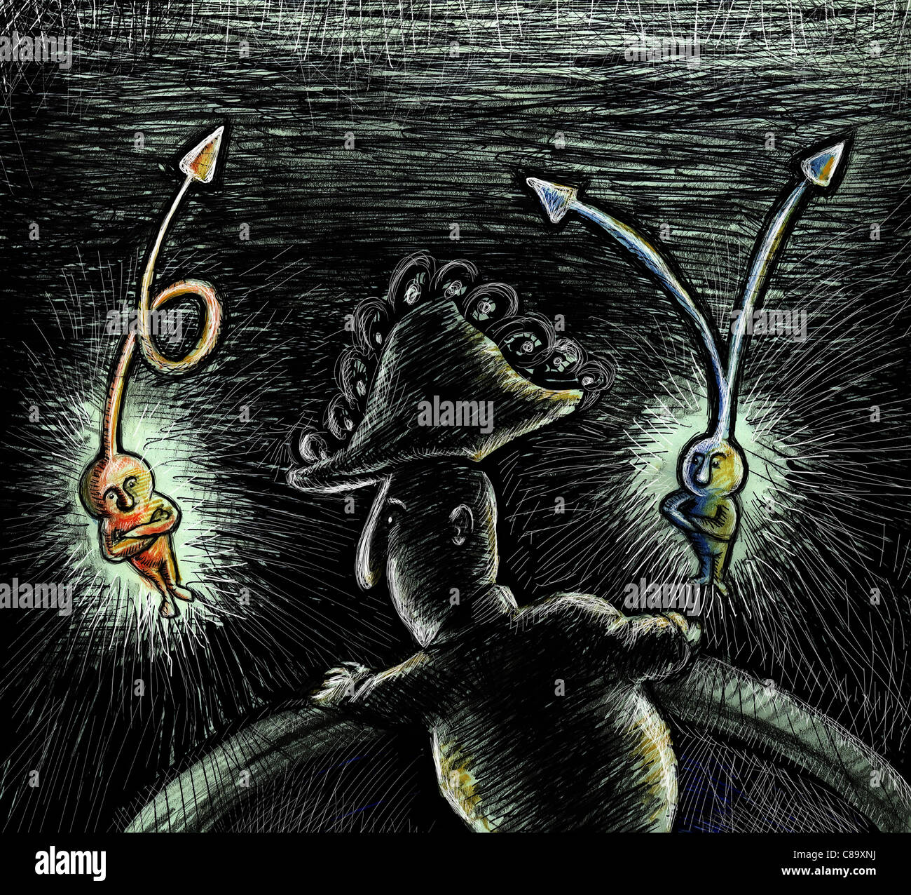 Illustration about different way of thinking hi-res stock photography ...