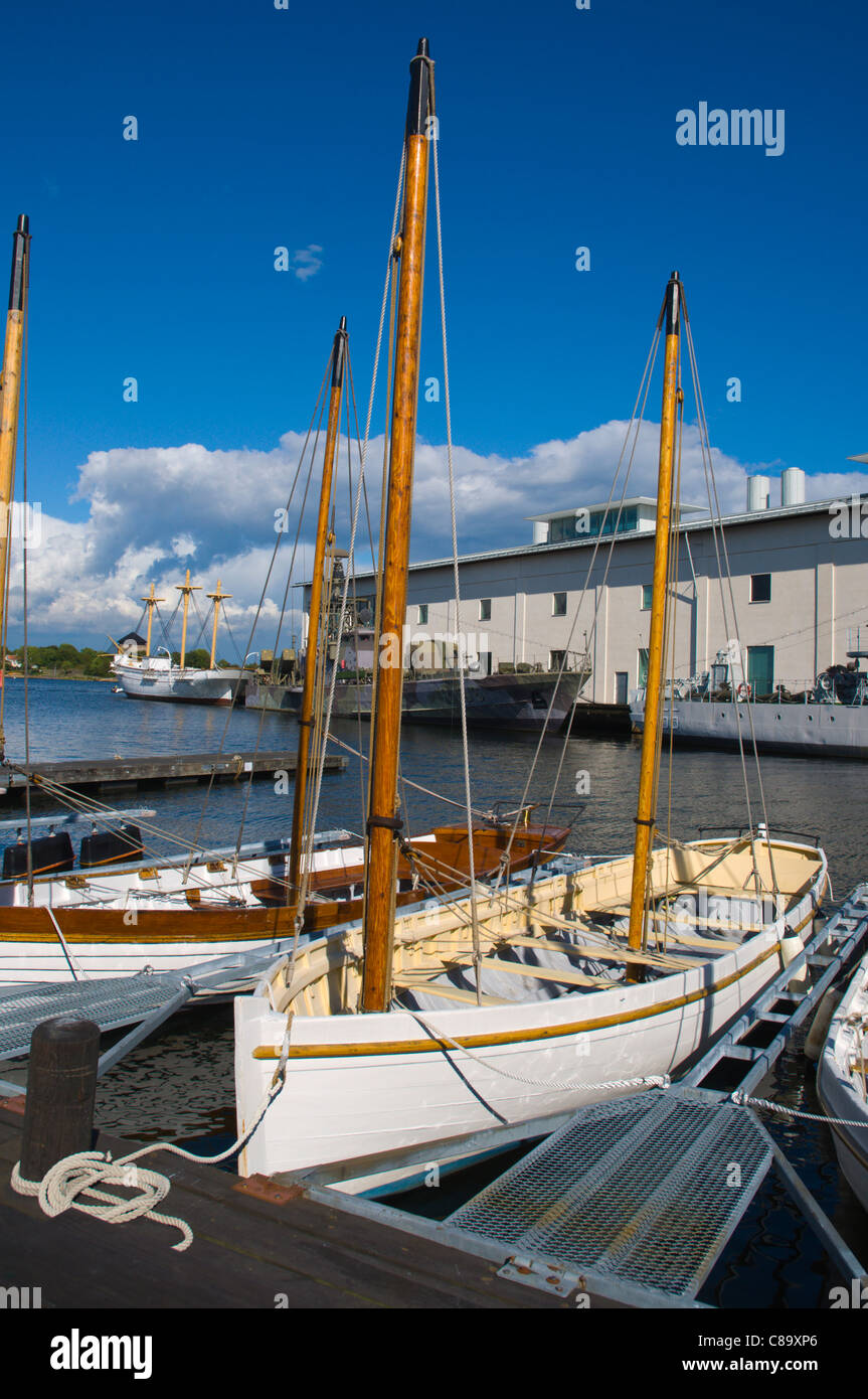 Ejdern frigate boat (1882) in front of Marinmuseum the Maritime museum ...
