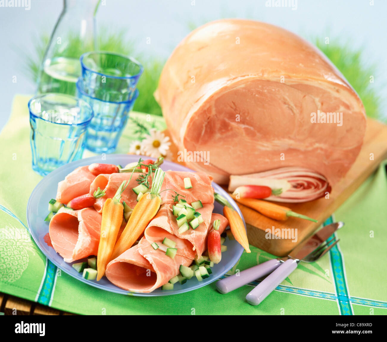 Cooked cold ham Stock Photo - Alamy