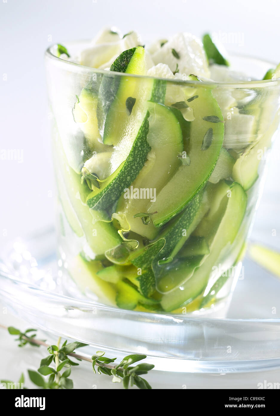 Pickled courgettes with feta cheese Stock Photo - Alamy