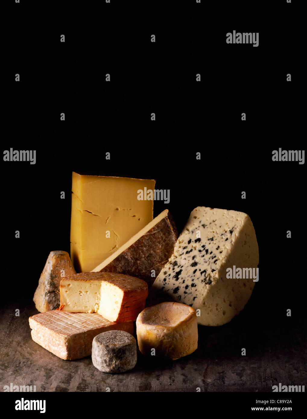 Selection of cheeses Stock Photo - Alamy