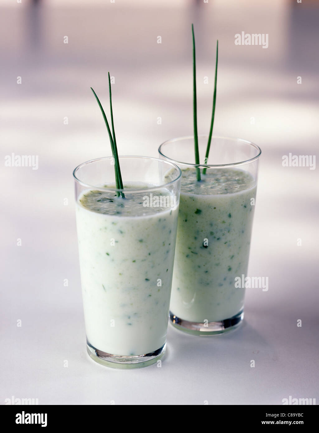 Creamy chive soup Stock Photo - Alamy