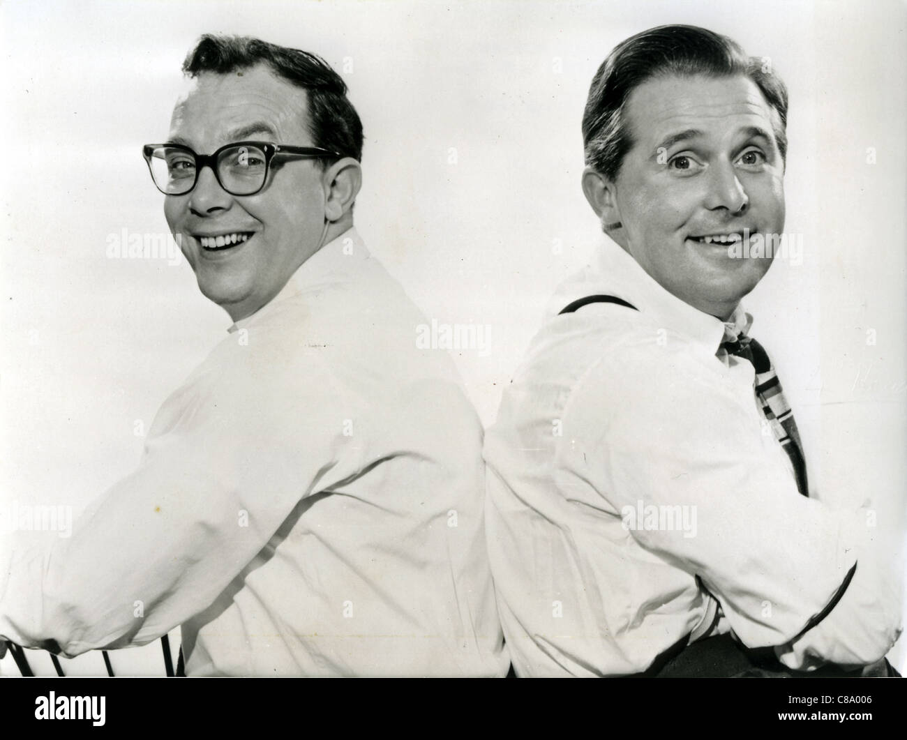 MORECAMBE AND WISE UK comedy team with Ernie Wise at right and Eric ...
