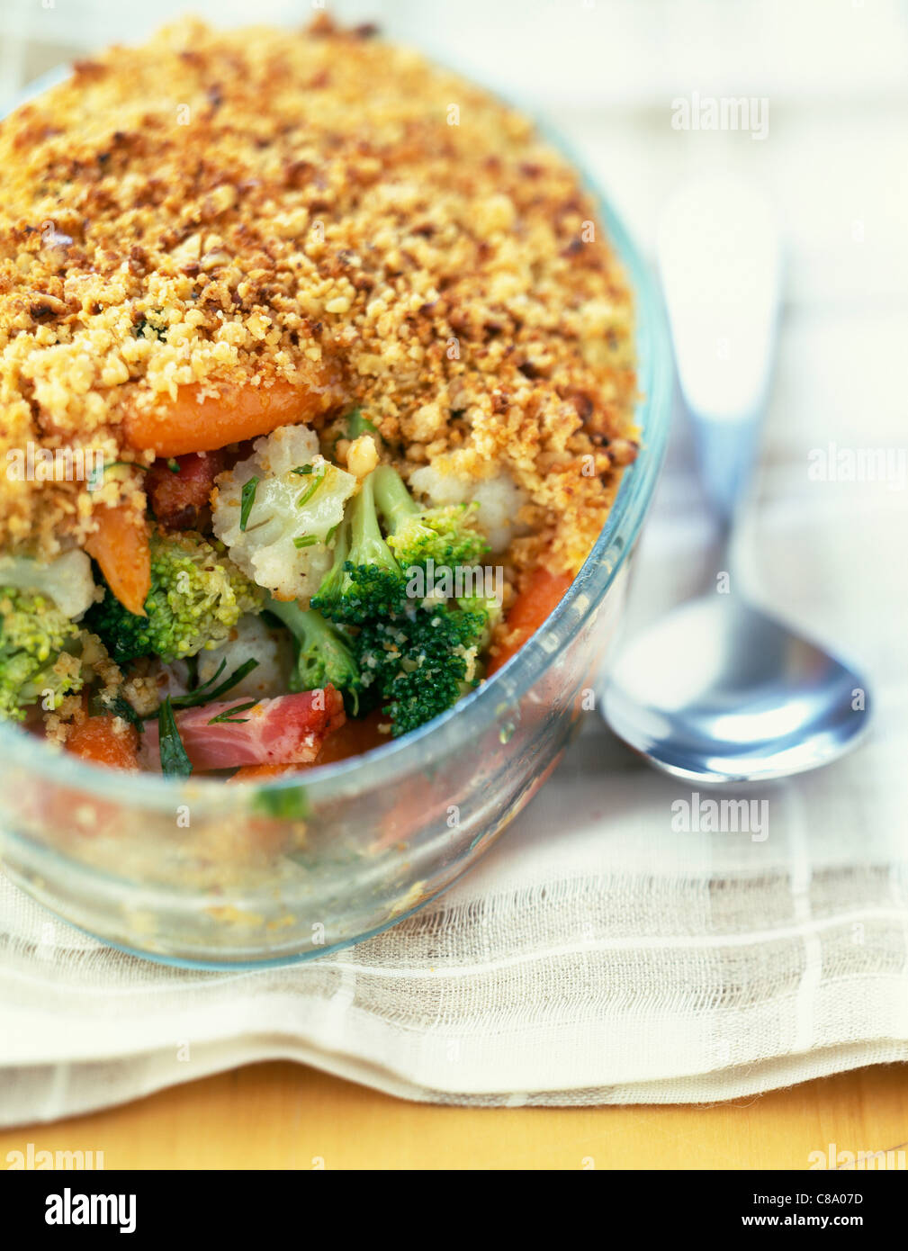 Vegetable savoury crumble Stock Photo - Alamy