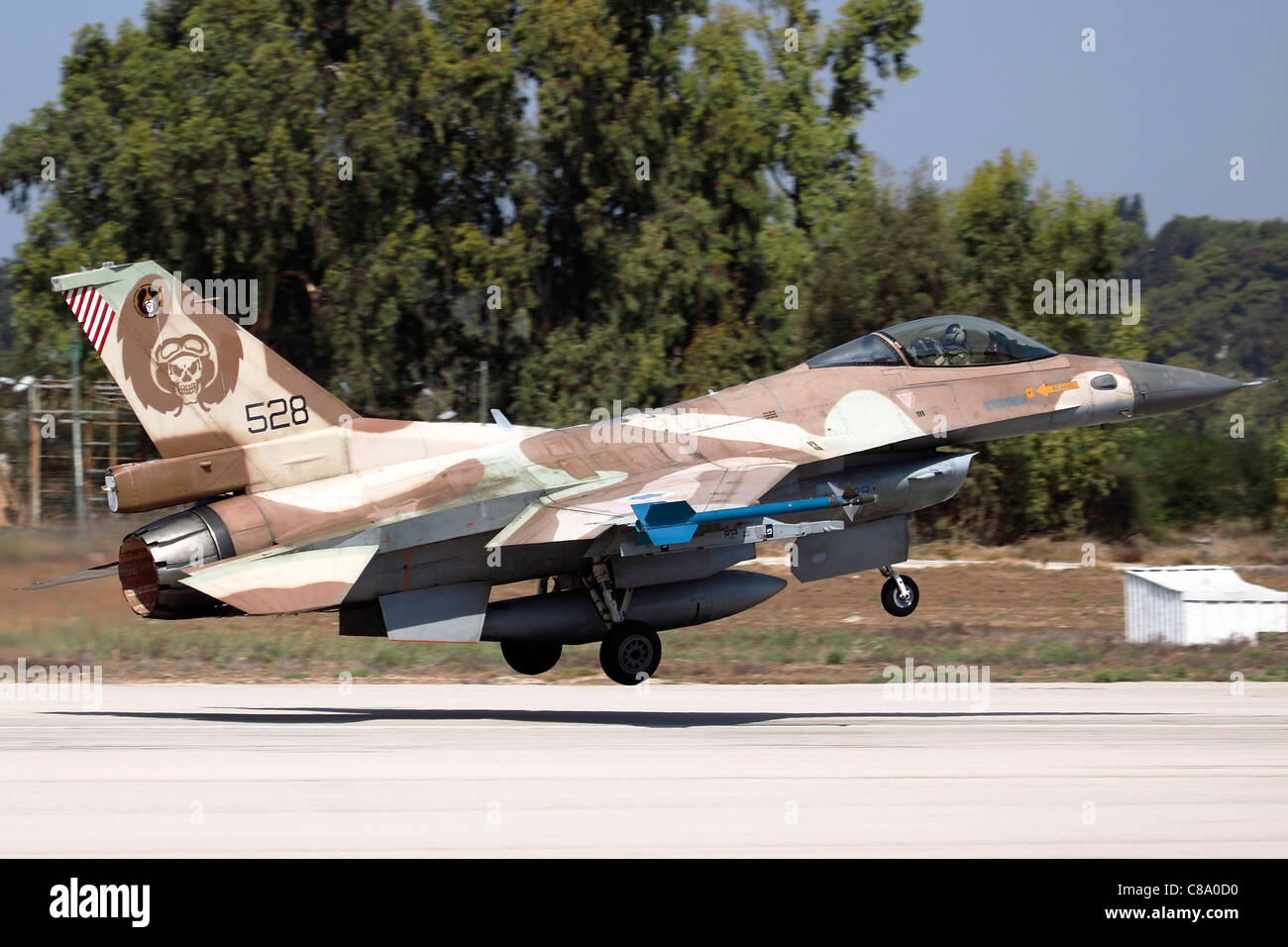 Israeli Air Force (IAF) F-16C (Barak) Fighter jet at take off Stock ...
