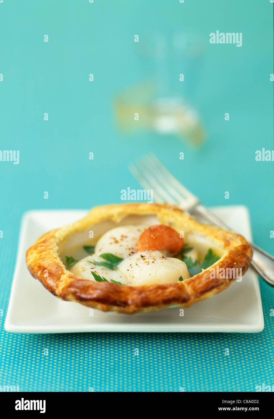 Scallops in pastry shell Stock Photo - Alamy