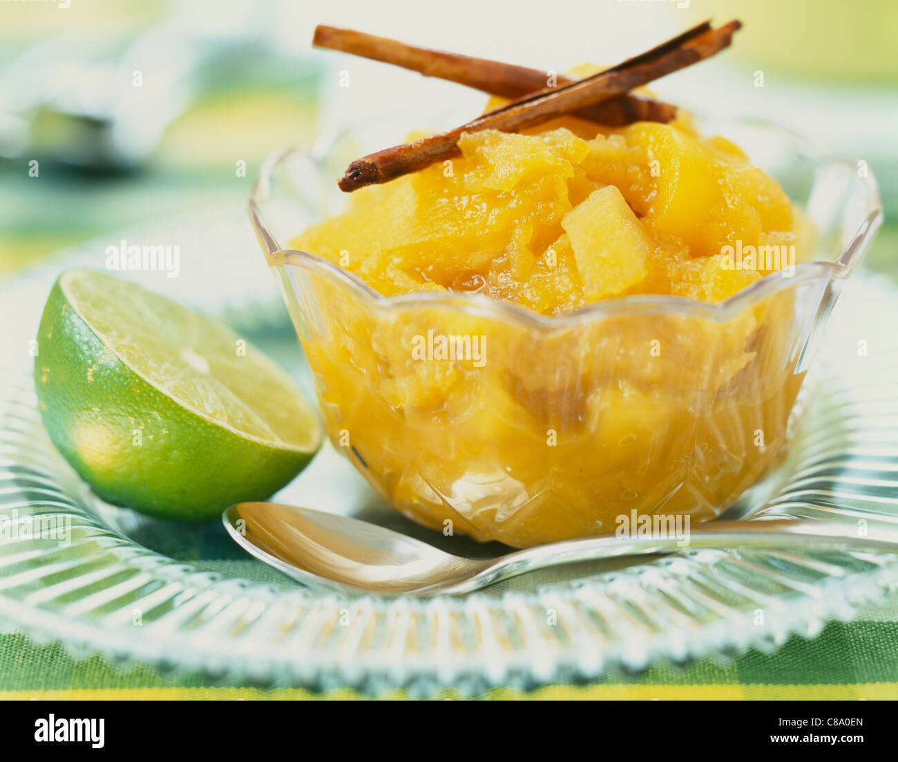 Stewed mangoes and apples Stock Photo - Alamy
