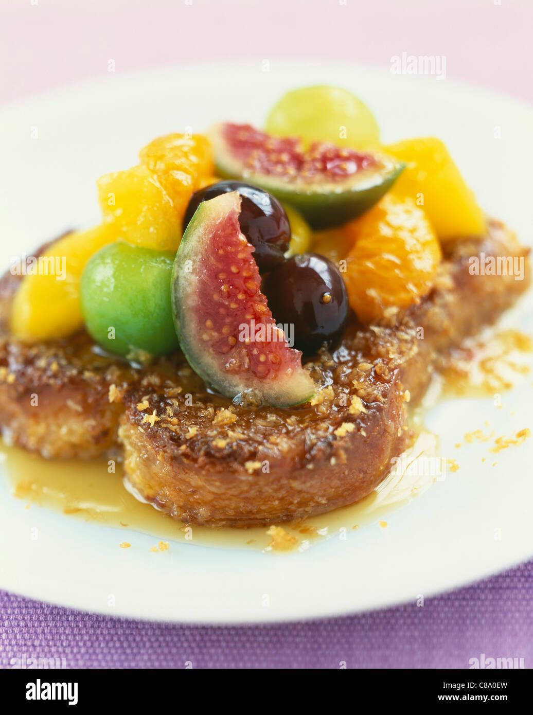 French toast with mixed fruit Stock Photo - Alamy