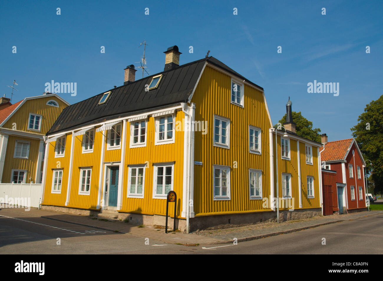 Norra Långgatan street Kalmar city Småland southern Sweden Europe Stock ...
