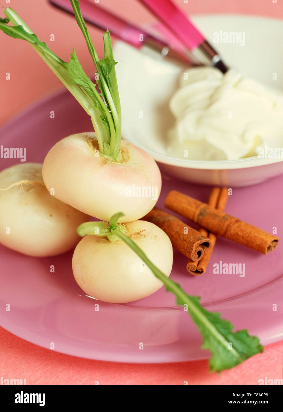 Ingredients for turnip purée Stock Photo - Alamy