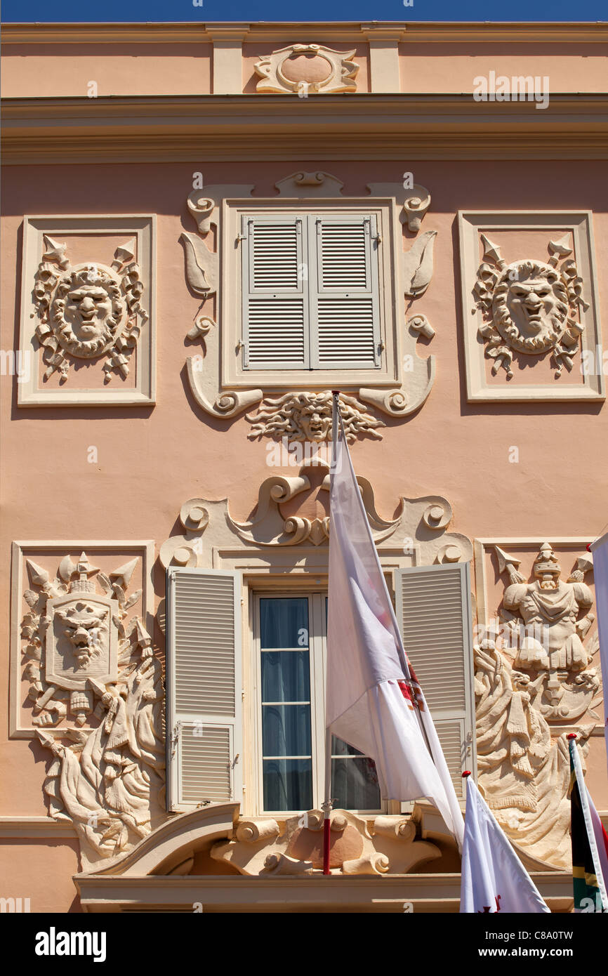Monaco Ville: Town Hall: Details Stock Photo - Alamy