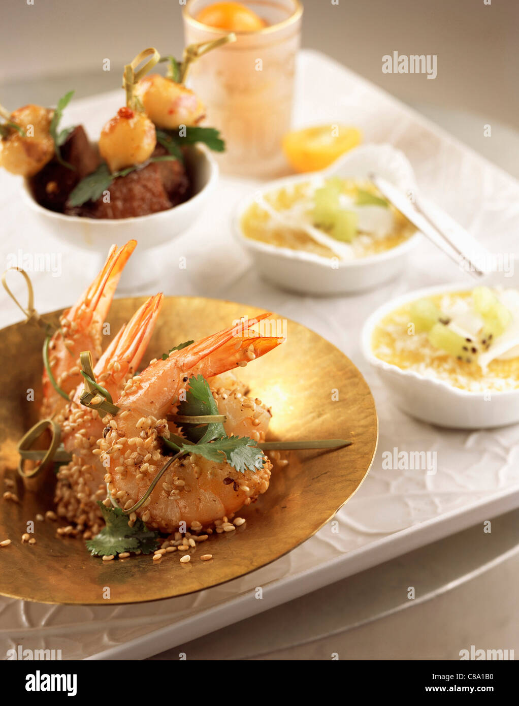 Prawns with sesame seeds hi-res stock photography and images - Alamy