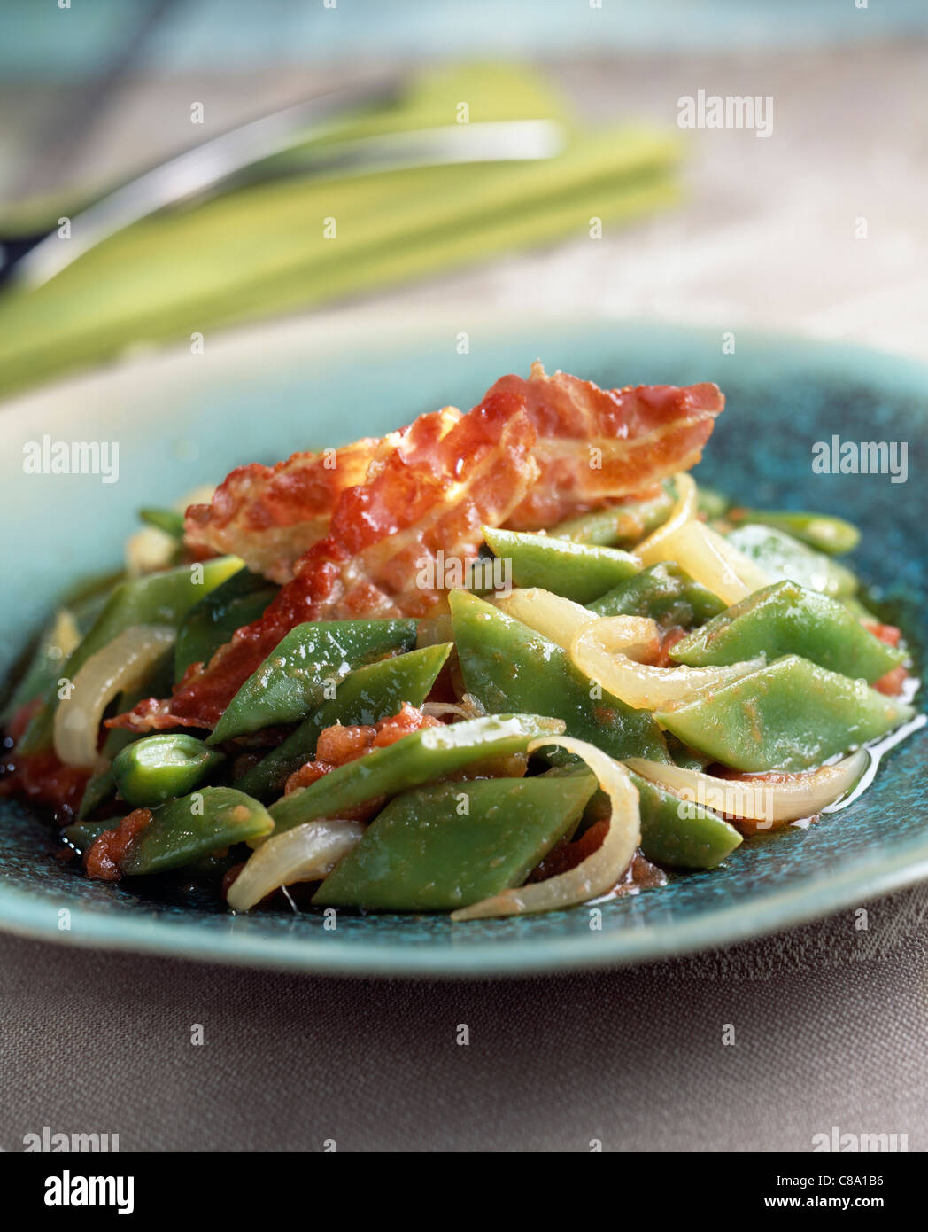 Runner bean salad Stock Photo - Alamy