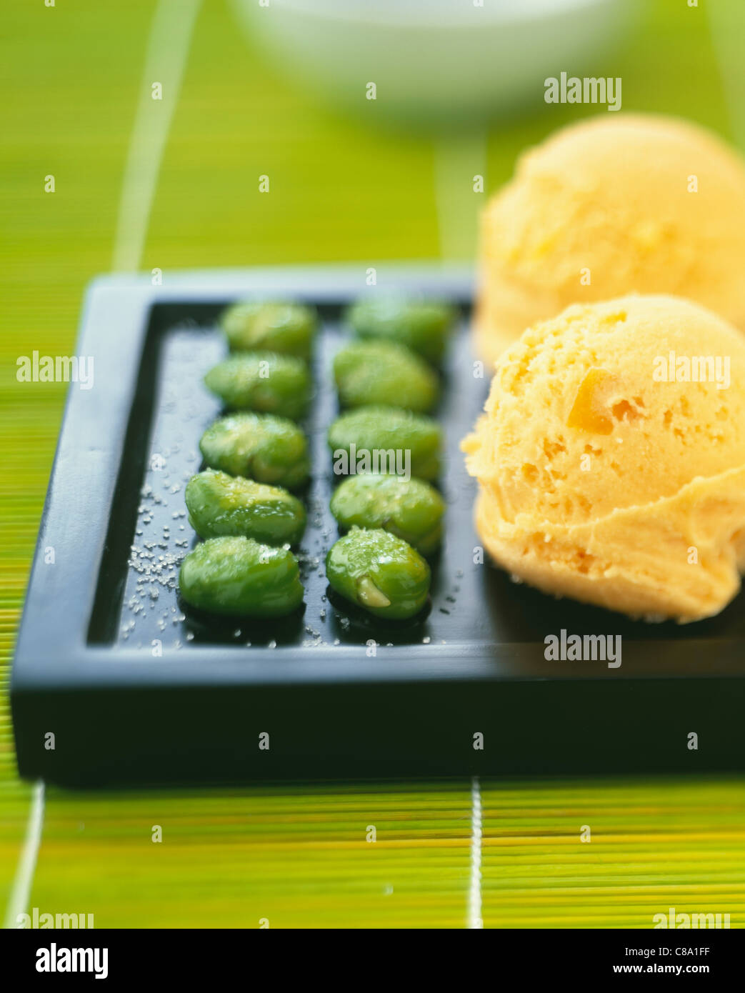 Japanese-style confit broad beans Stock Photo - Alamy