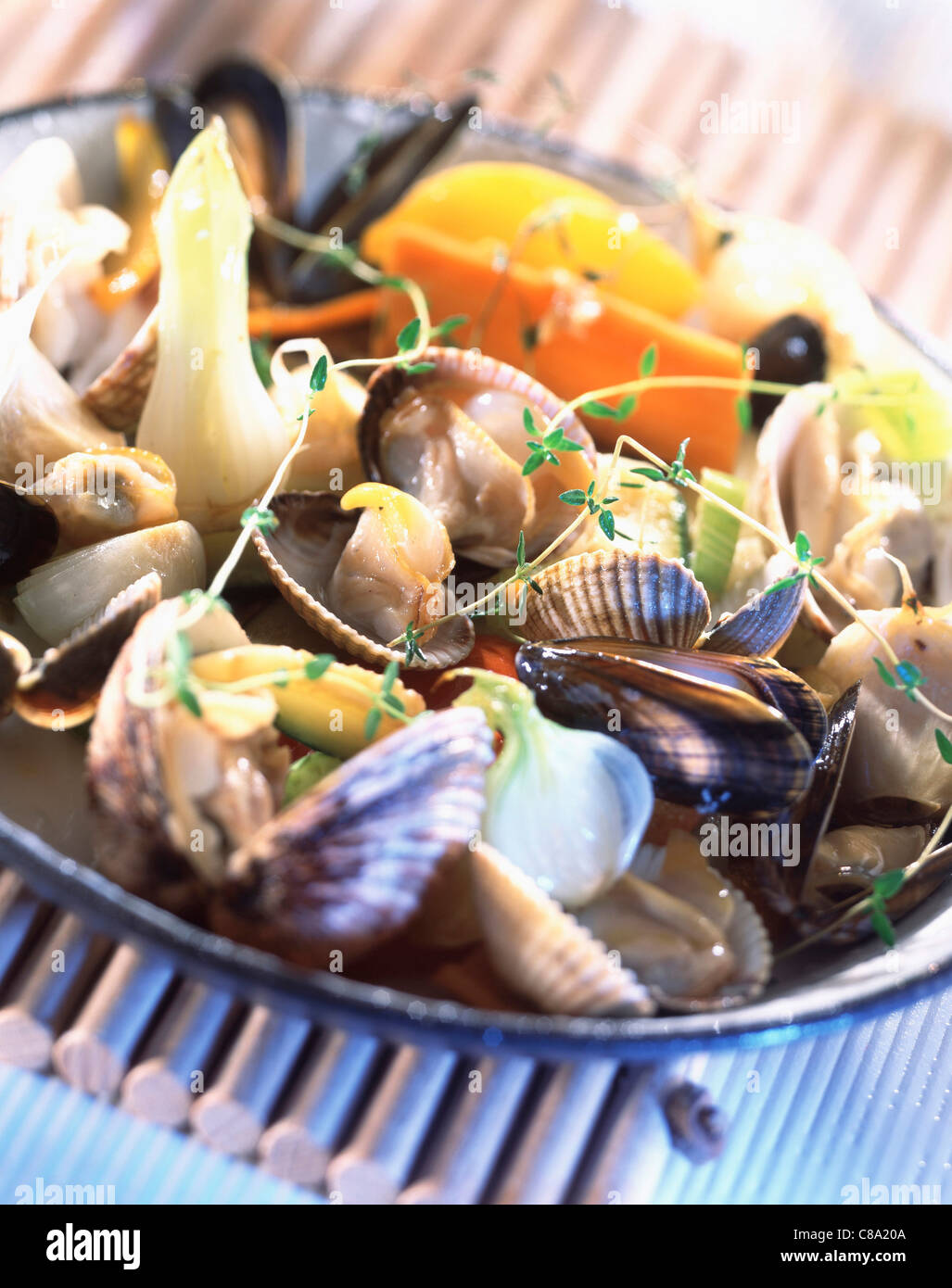 Preserved vegetable and shellfish salad Stock Photo - Alamy