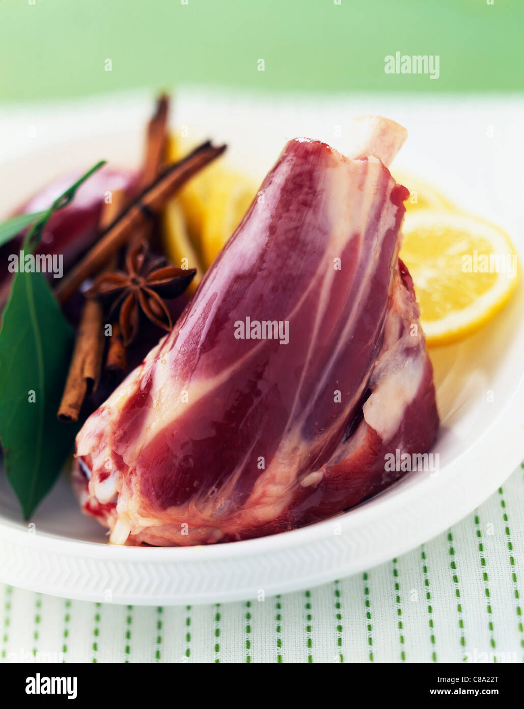 Raw knuckle of lamb Stock Photo - Alamy