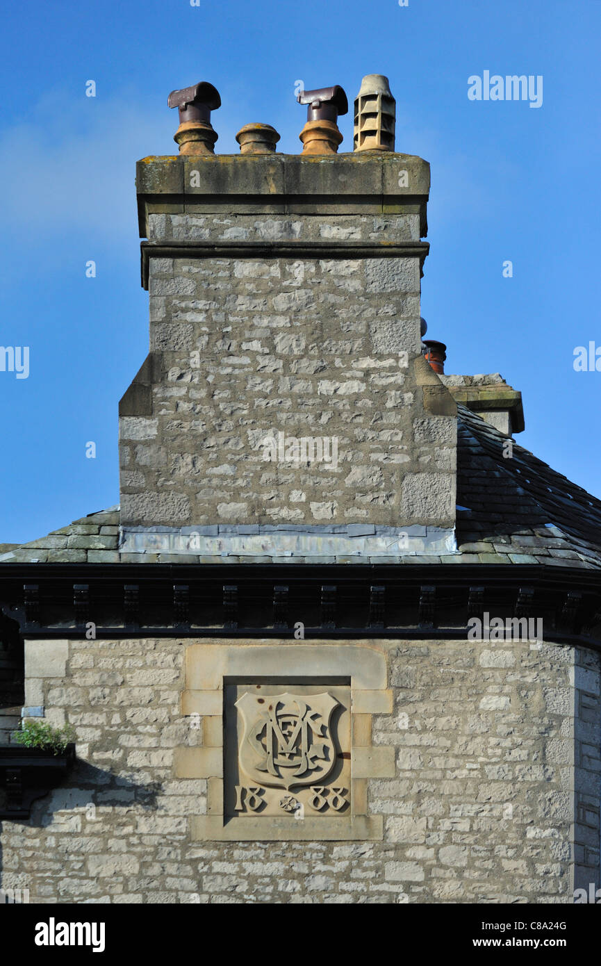 House chimney stack. Gillinggate, Kendal, Cumbria, England, United ...