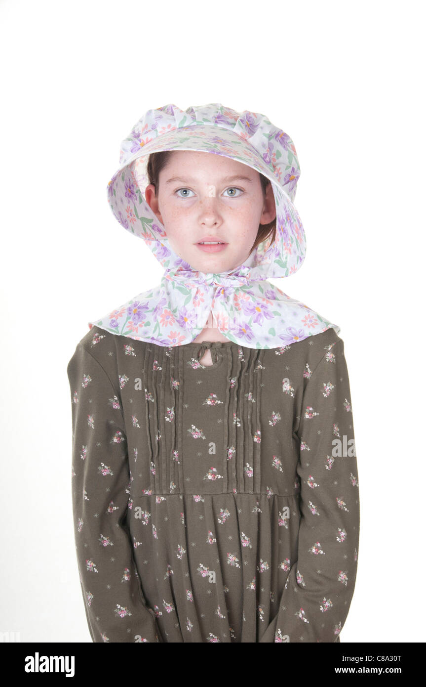 Simple girl in bonnet Stock Photo - Alamy