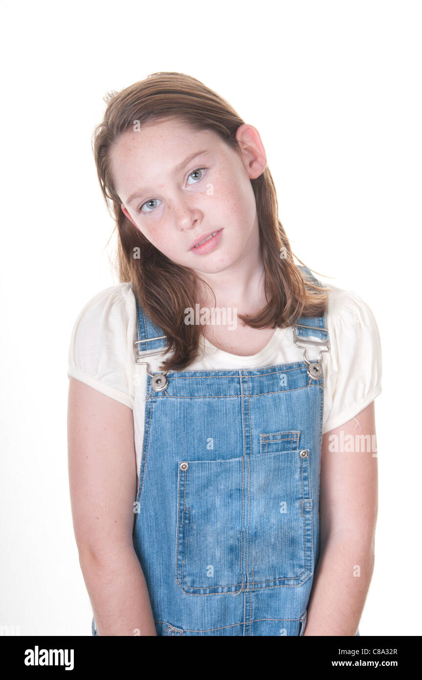 Tomboy in overalls Stock Photo - Alamy