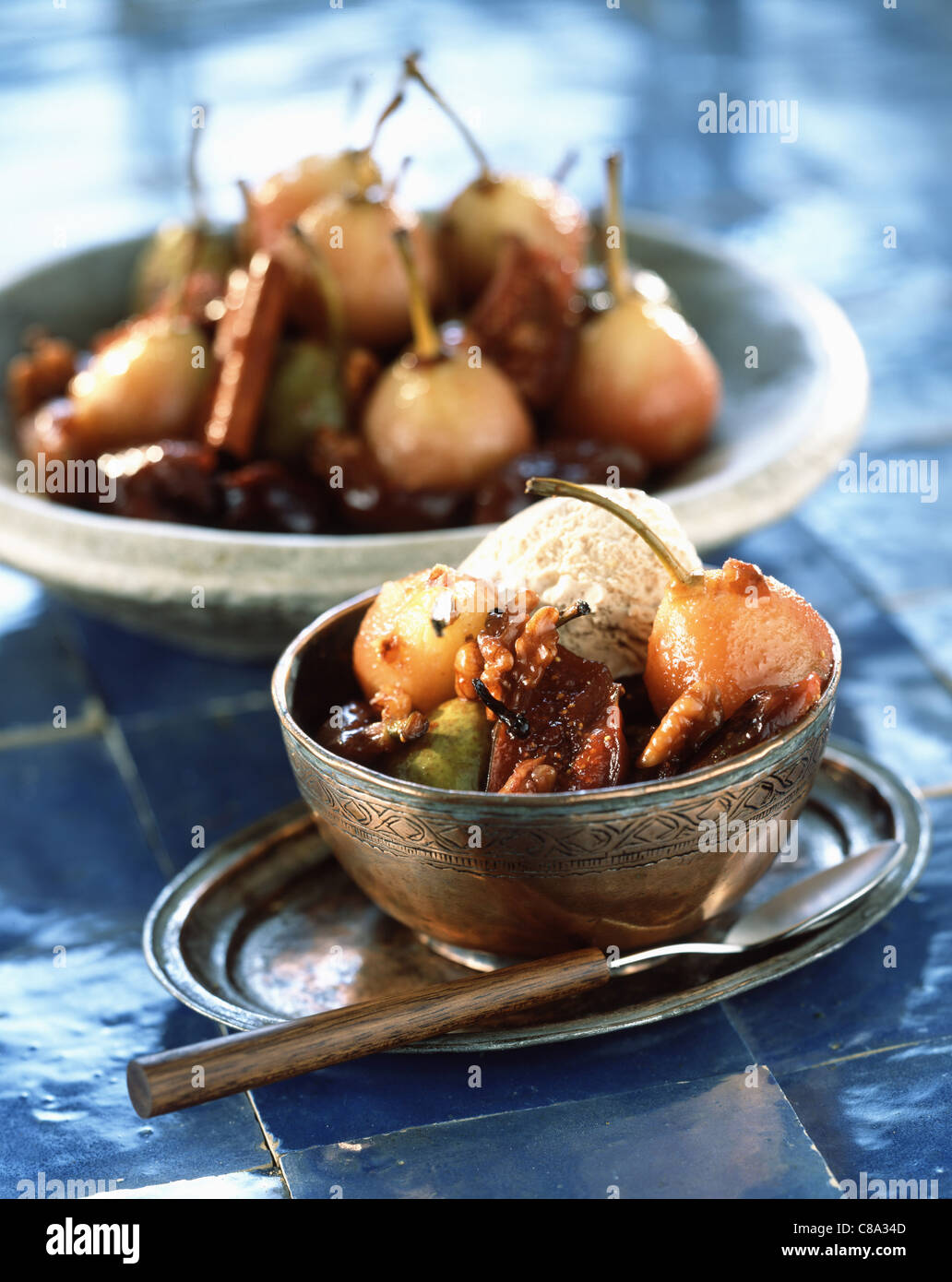 Pea and stewed fig tajine Stock Photo - Alamy