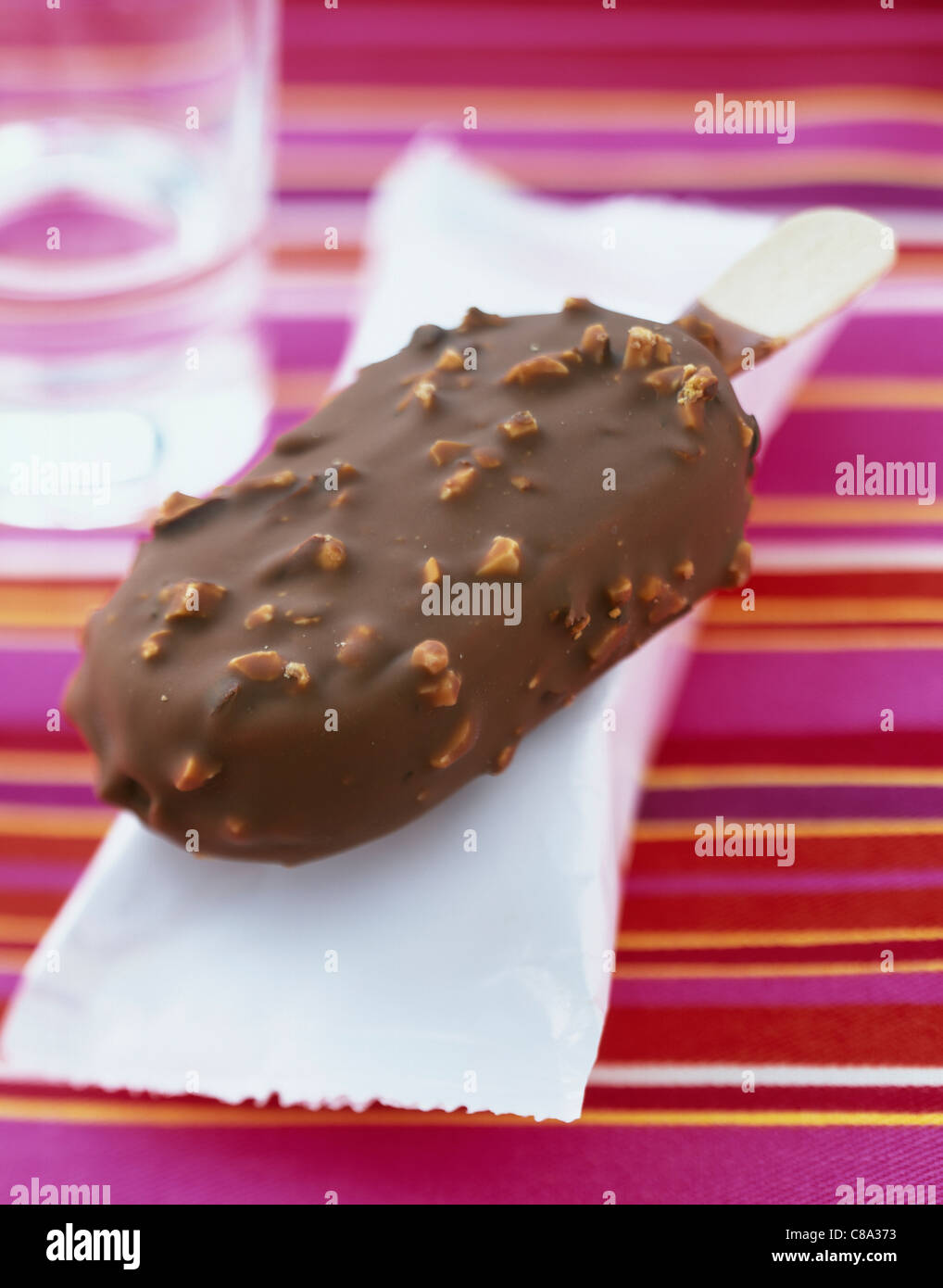 Milk chocolate ice cream lollipop Stock Photo - Alamy