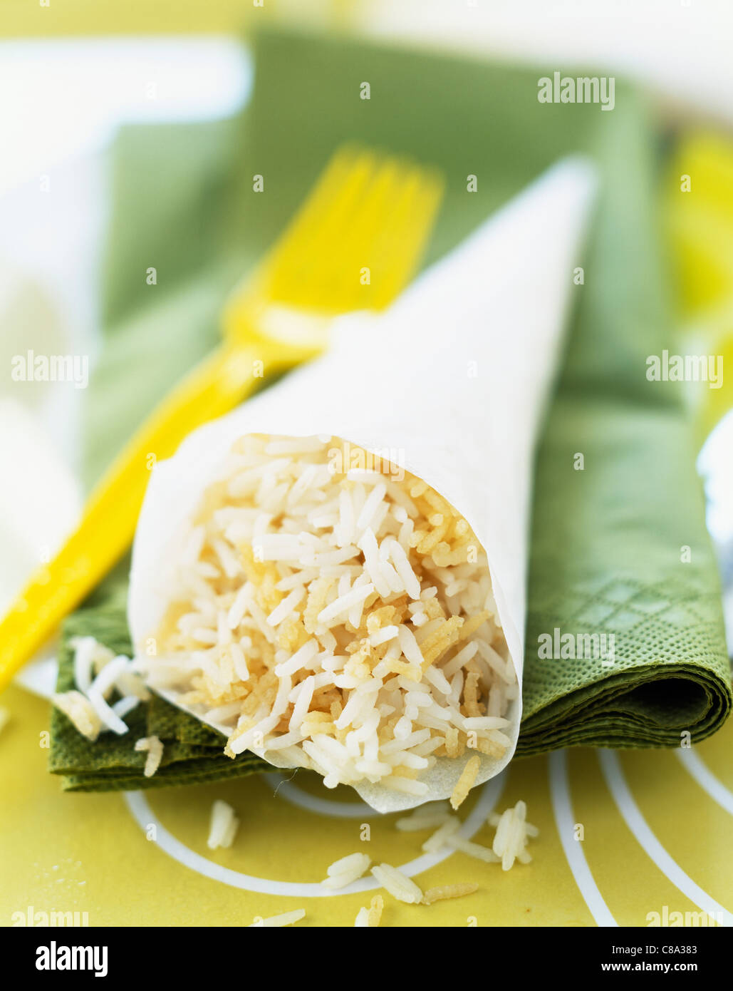 Cone of crisp rice Stock Photo - Alamy