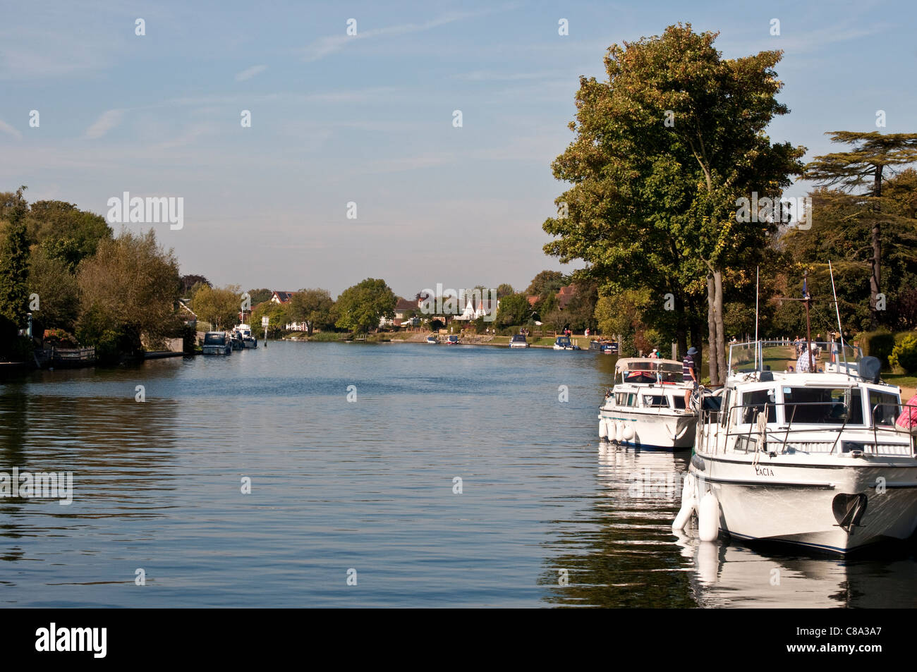 Boatyard near Penton Hook Lock, Laleham, Surrey, England, UK Stock ...