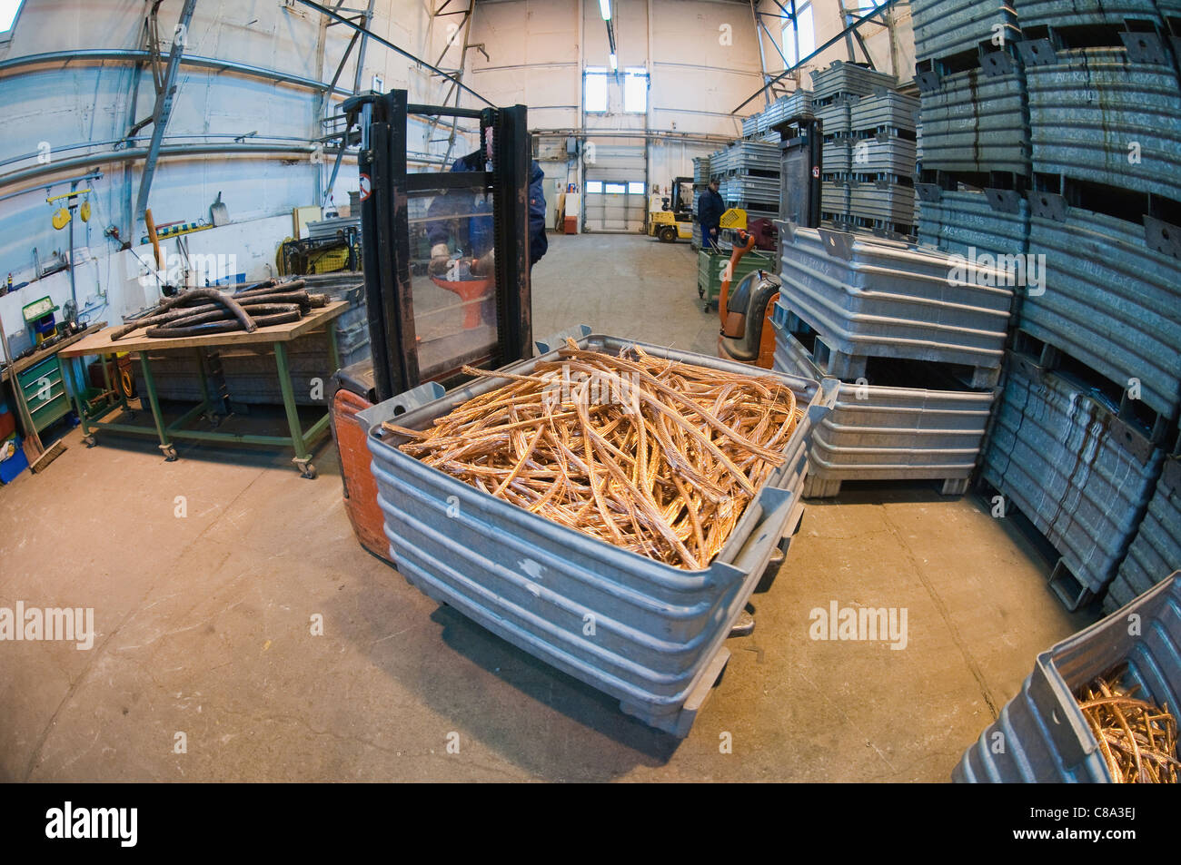 Copper wires in a container Stock Photo - Alamy