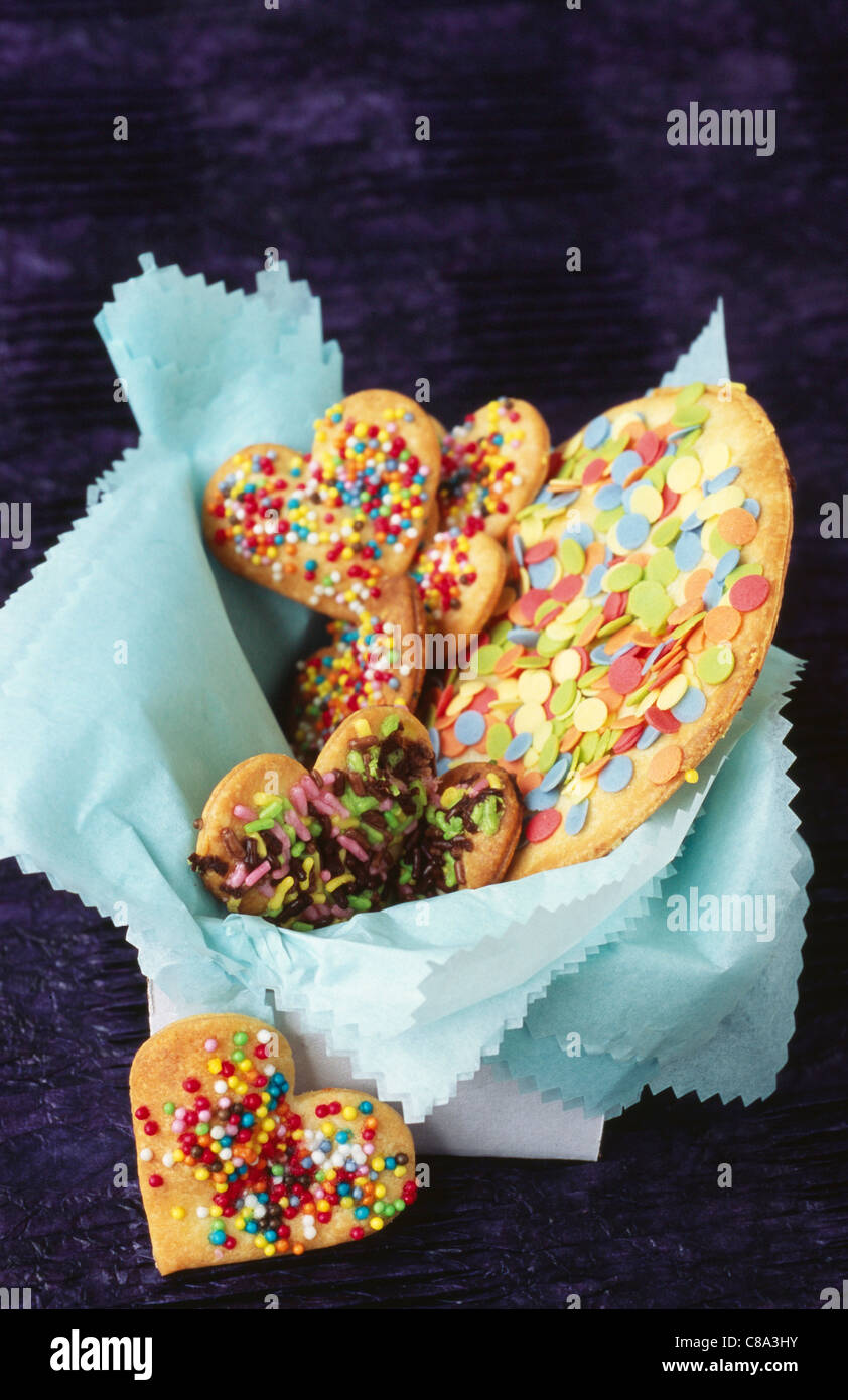 Shortbread cookies with colored sugar decorations Stock Photo - Alamy
