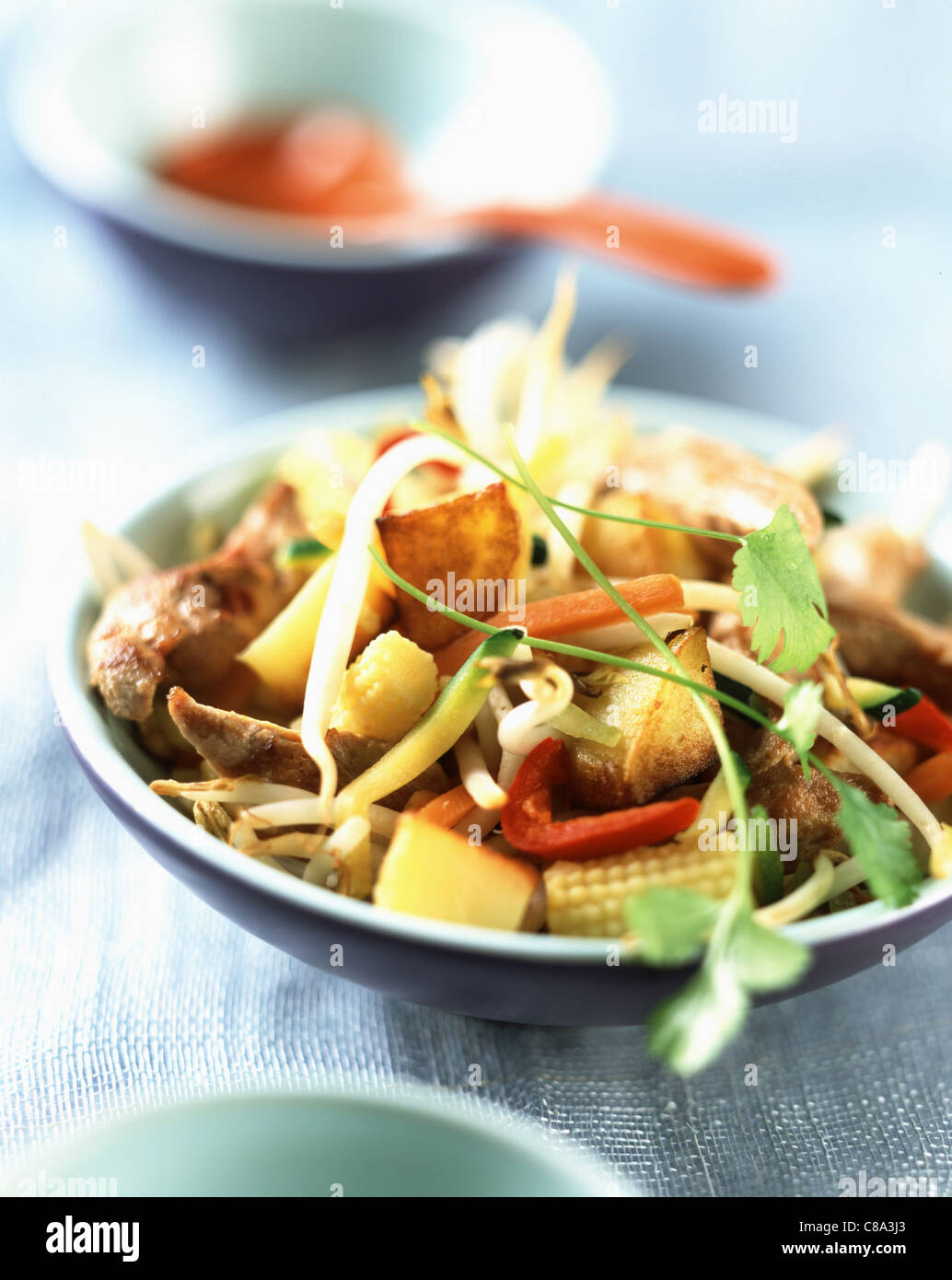 Stir fry on plate Stock Photo - Alamy