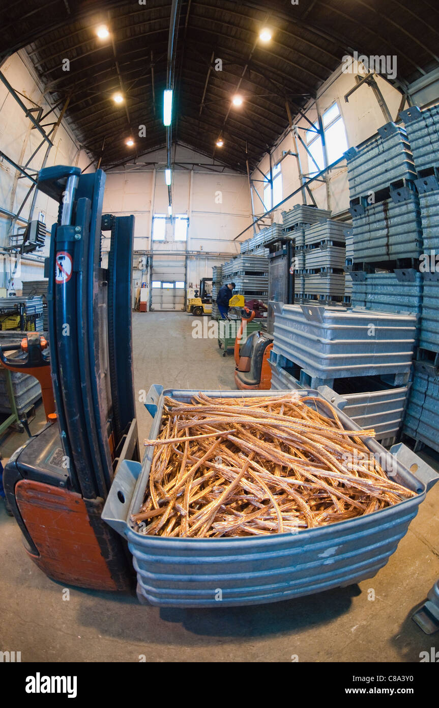 Copper wires in a container Stock Photo - Alamy