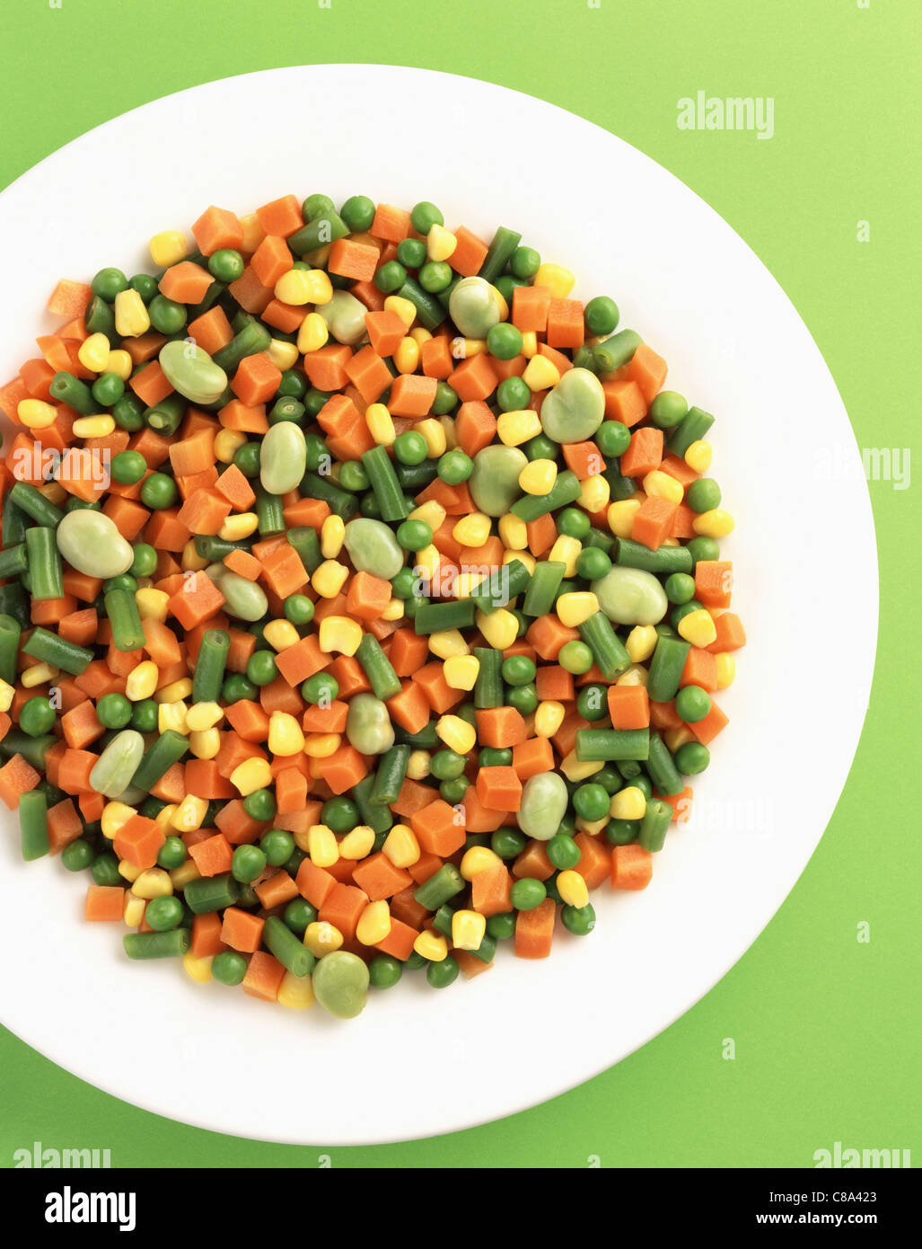 Plate of diced vegetables Stock Photo - Alamy