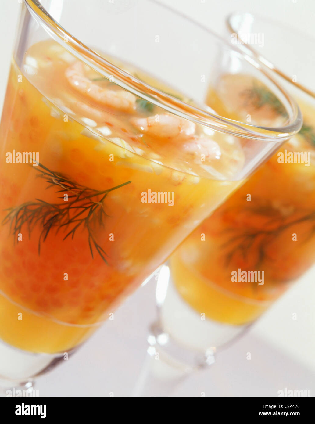 Prawns in tangerine jelly Stock Photo - Alamy
