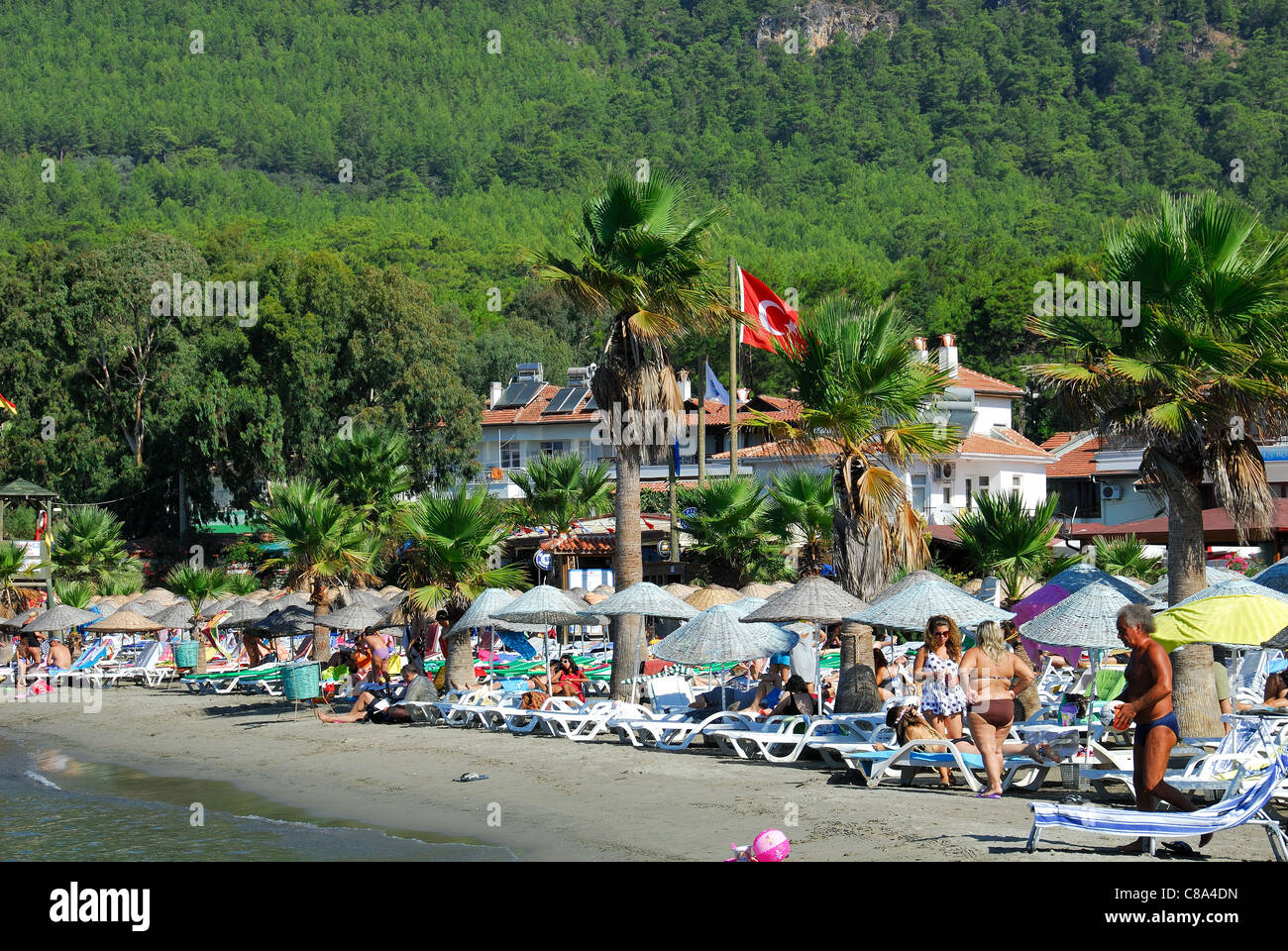 AKYAKA, TURKEY. A view of Akyaka village and beach. 2011 Stock Photo ...