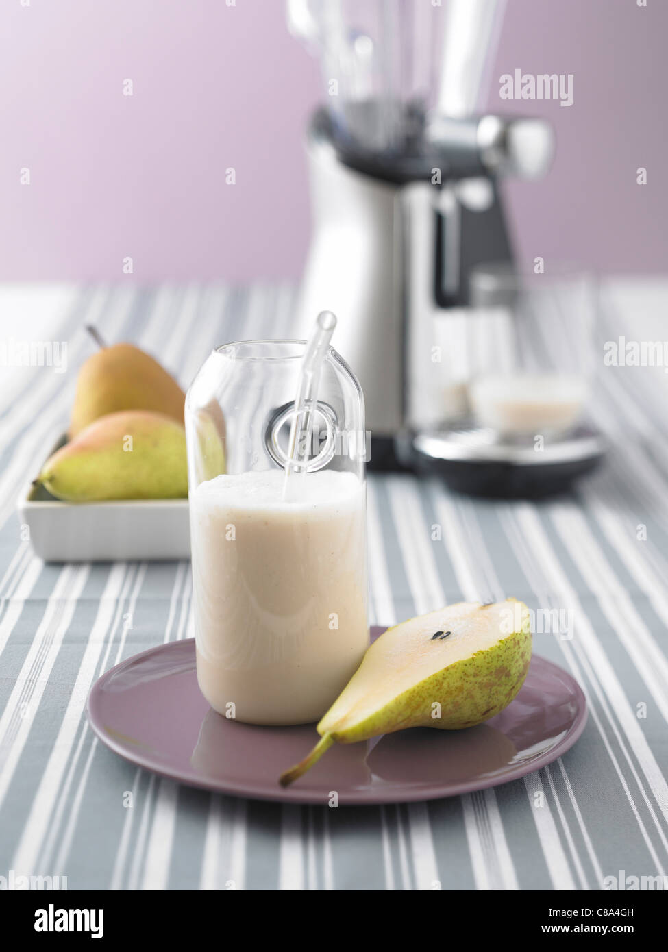 Pear milk shake Stock Photo - Alamy