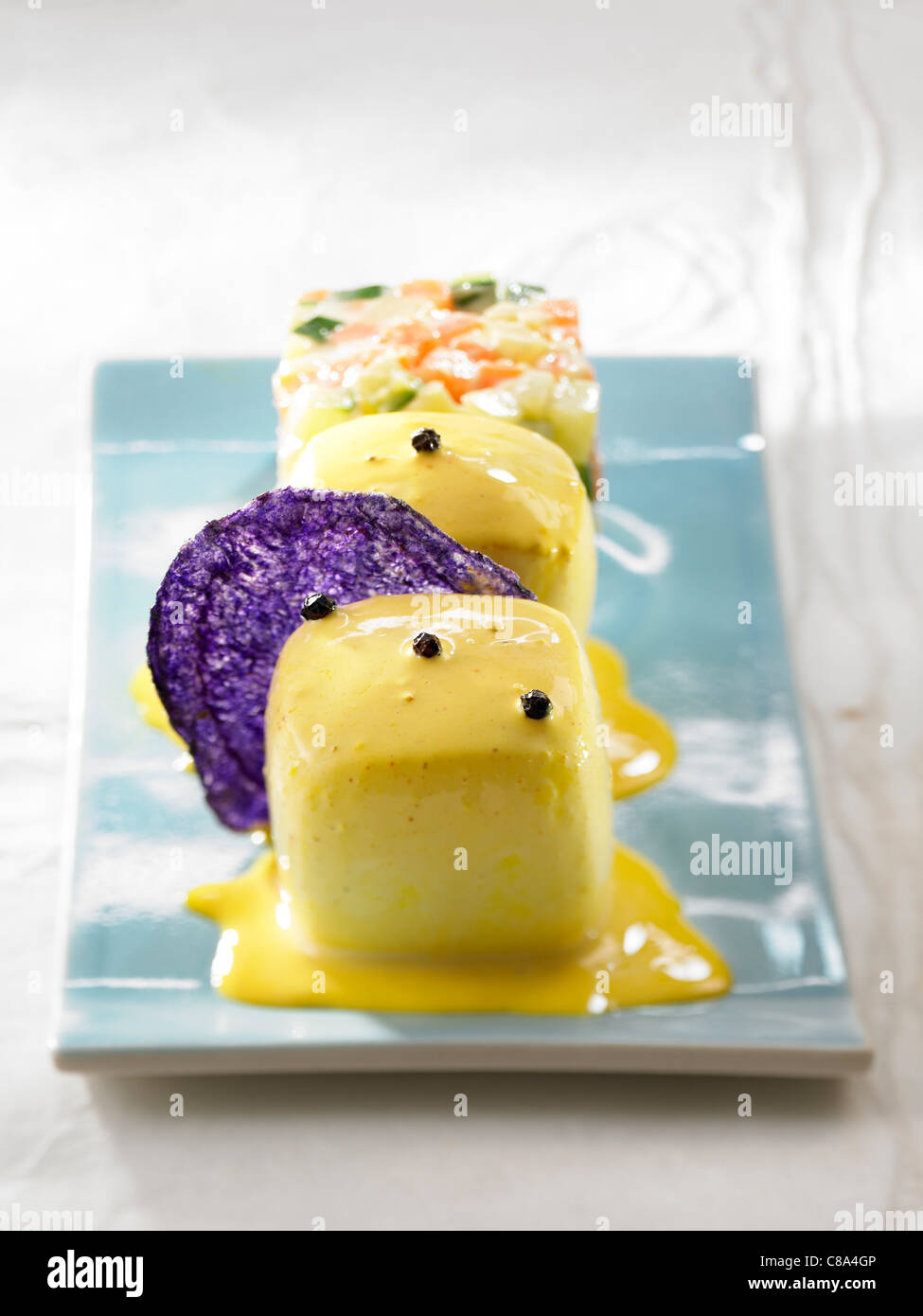 Square egg with mayonnaise Stock Photo - Alamy