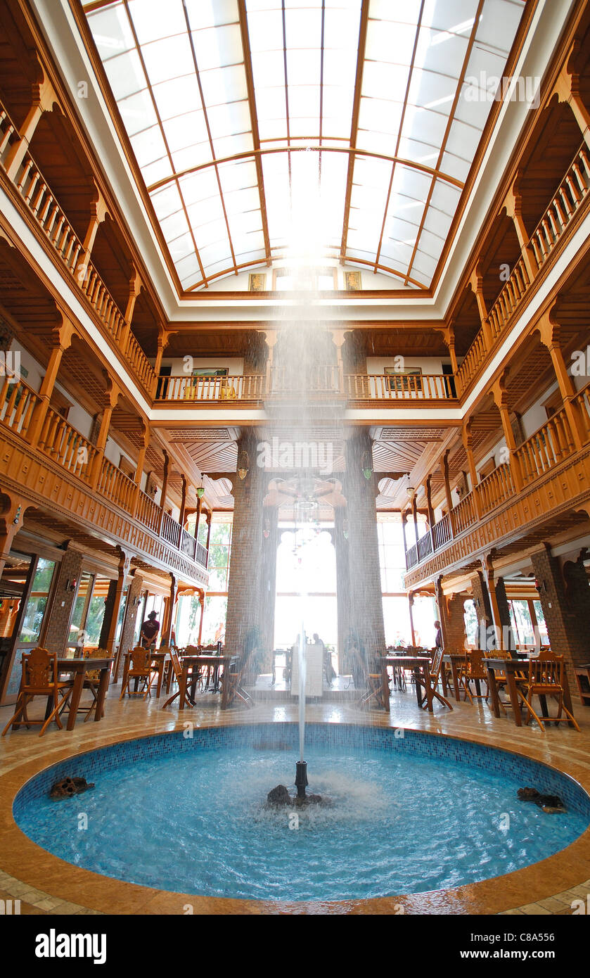 AKYAKA, TURKEY. The atrium lobby of the Ottoman Residence, a modern ...