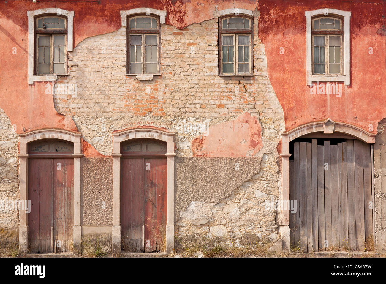 Old Abandoned building facade Stock Photo - Alamy