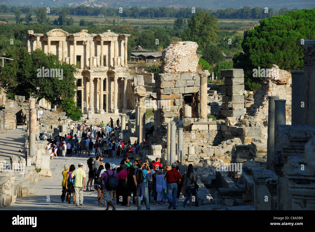 EPHESUS (EFES), TURKEY. A view down Curetes Way to the Library of ...