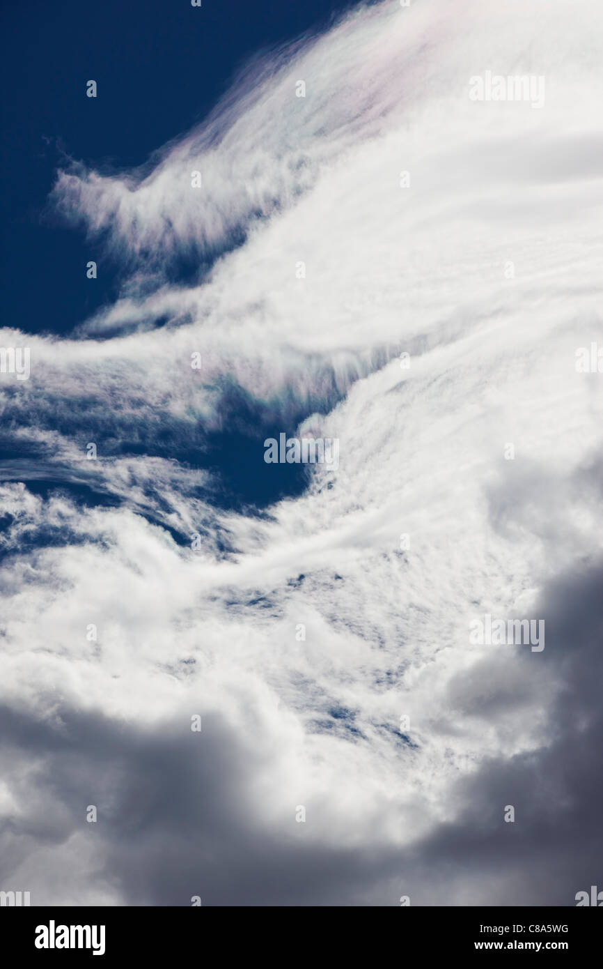 Unusual cloud formations on a sunny blue sky day in Colorado, USA Stock ...