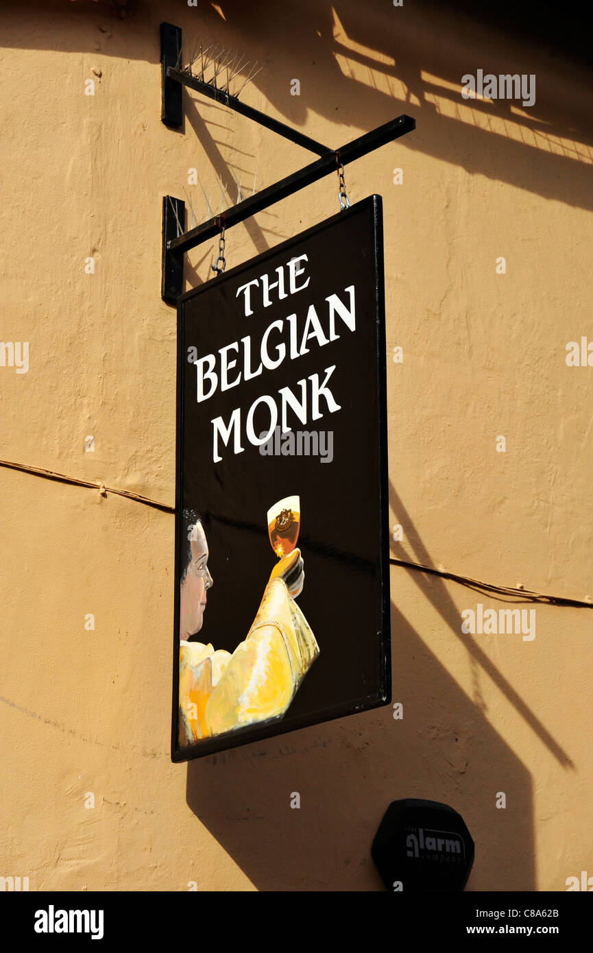 The Belgian Monk pub sign at Norwich Stock Photo - Alamy