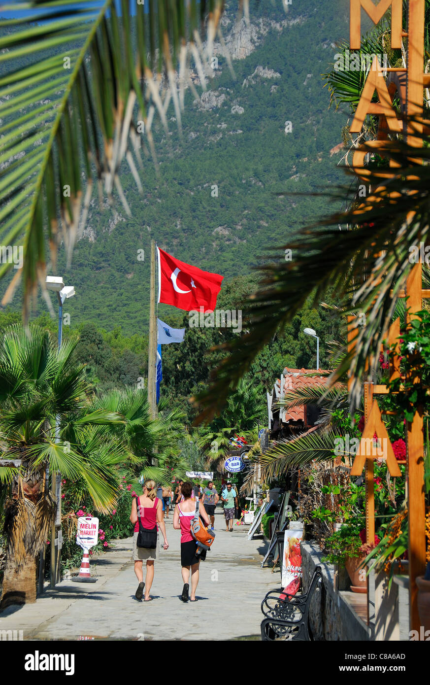 AKYAKA, TURKEY. A view along the seafront promenade. 2011 Stock Photo ...