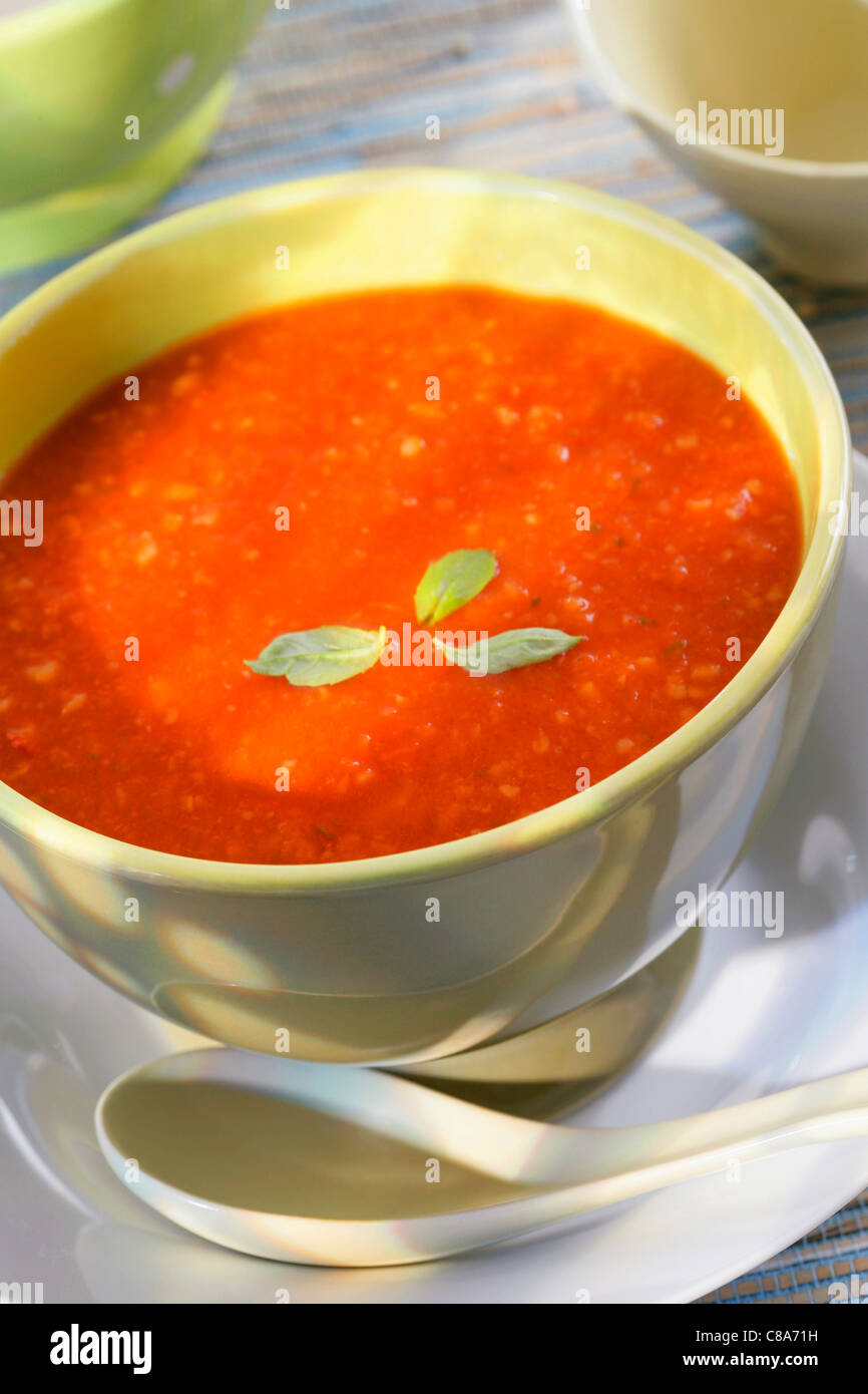 Bowl of tomato salt Stock Photo - Alamy